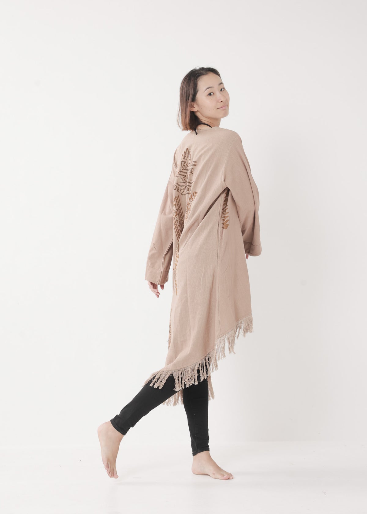 [NAZCA] ヘンプコットン Nativeフリンジガウンコート | KujA